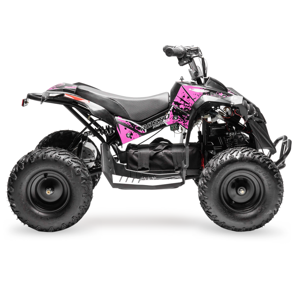Rosso eQuad Q 4-wheeler Bundle -Pink Decals Featured – Rosso Motors Canada