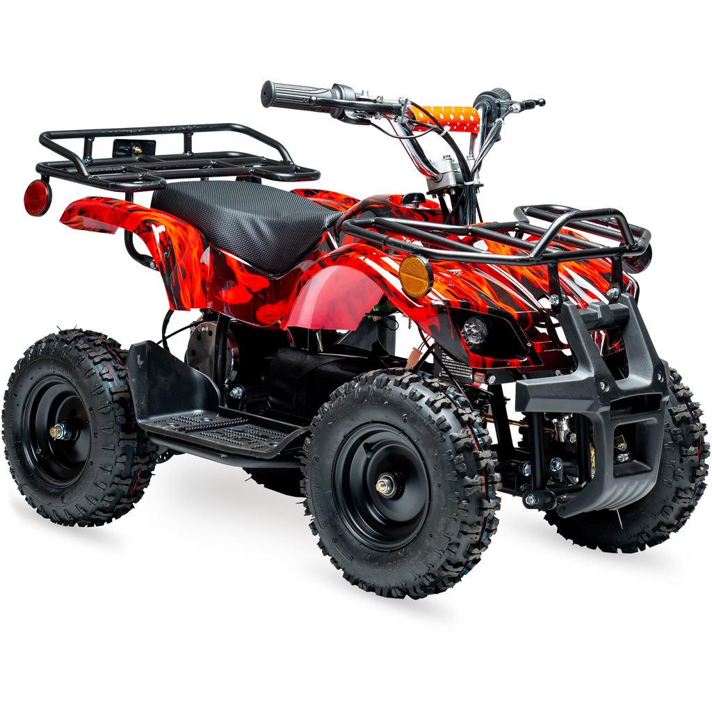 Rosso Motors eQuadX Inferno Red - 800W 4 Wheeler Utility ATV 36V ...